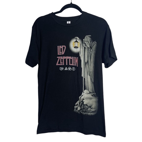 Tultex | Shirts | Led Zeppelin Gothic Lantern Band Tee Black Festival ...